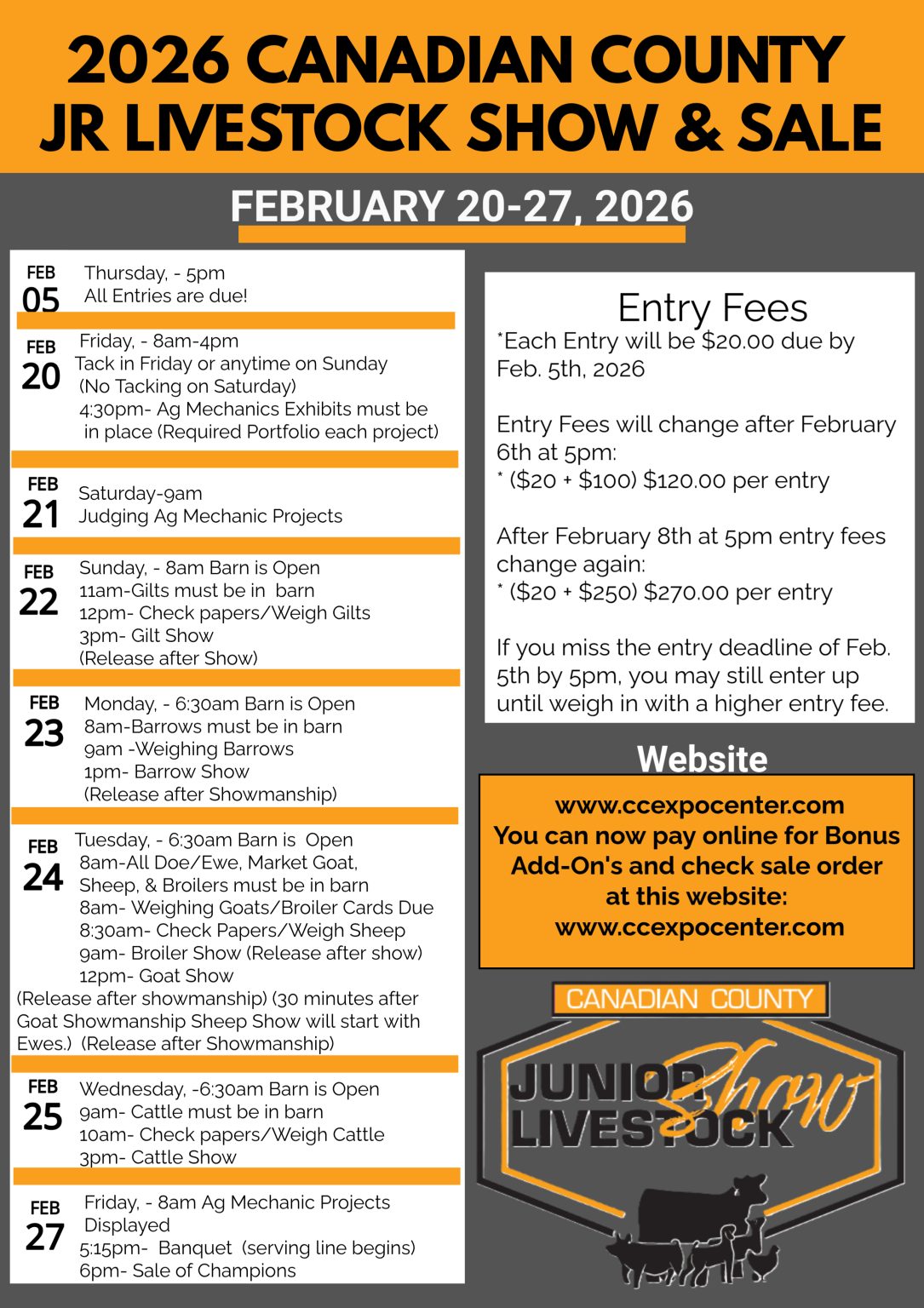 2026 Canadian County Junior Livestock Show | Canadian County Expo Center